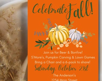 Customizable Fall Party Invitation - Celebrate Fall! Customize This ...