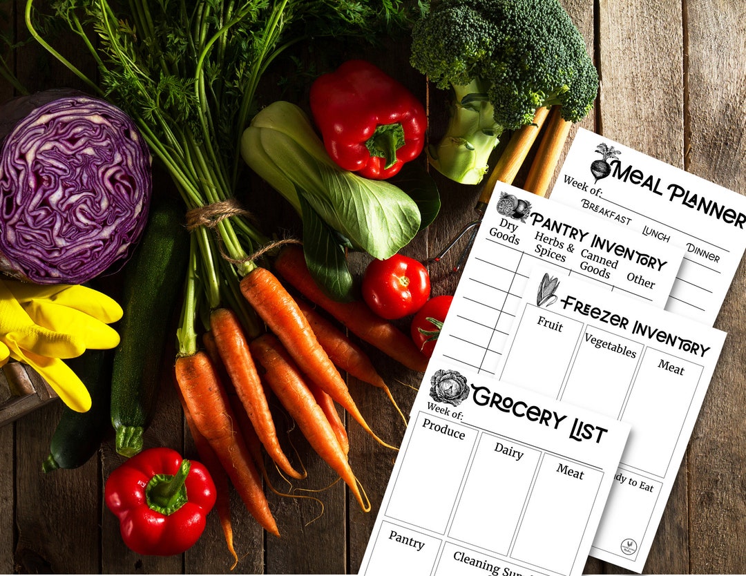 Kitchen Bundle - Four Vintage Vegetable Templates to Organize Your Life ...