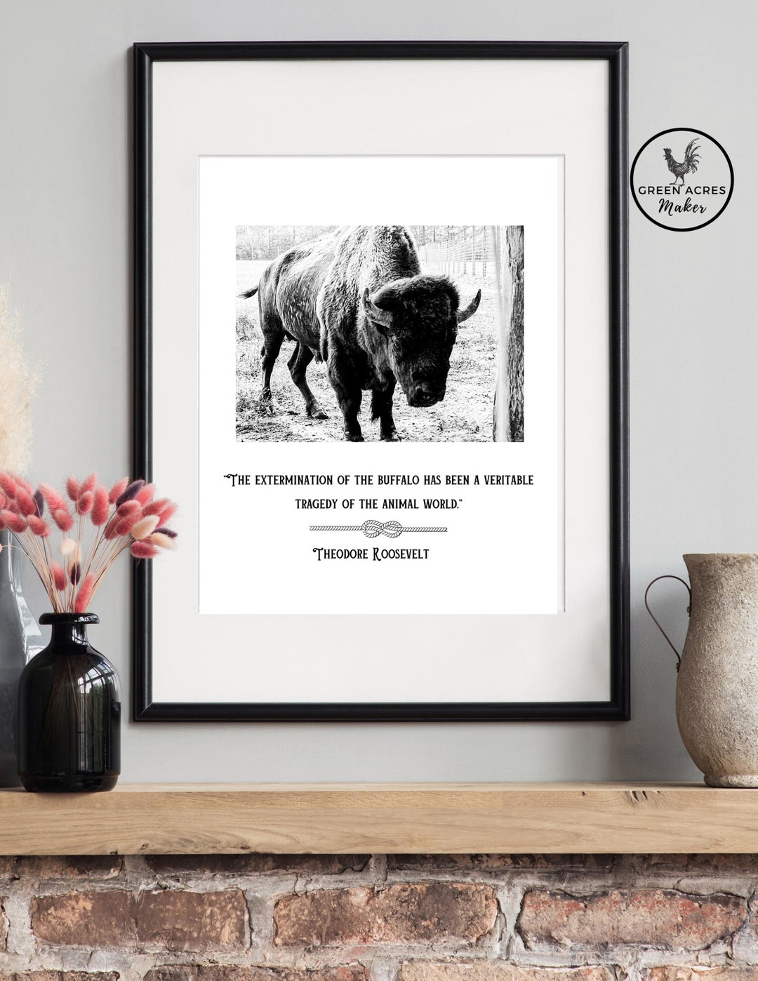 American Buffalo Photo Poster, Bison Wall Art, Western Art Print ...