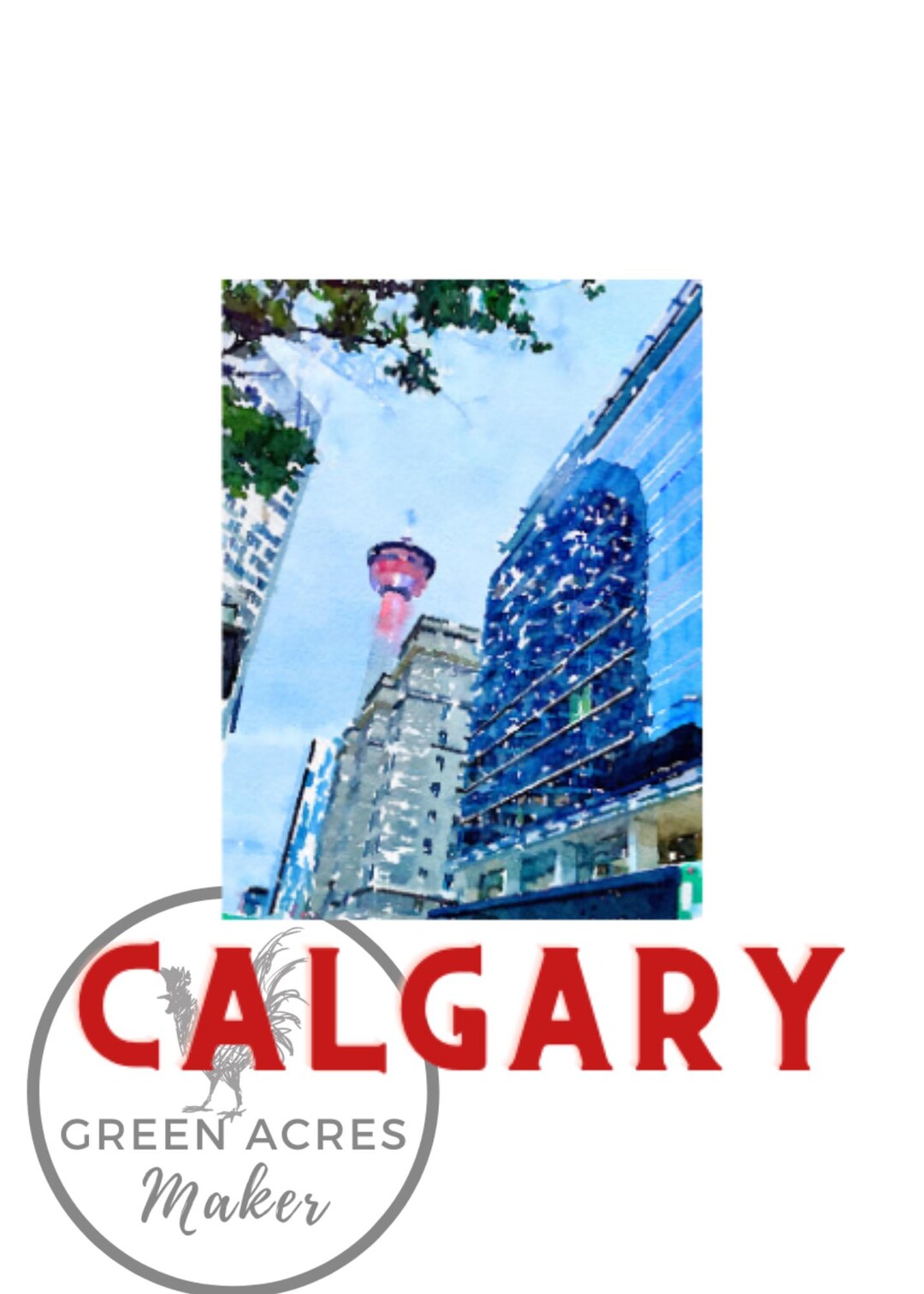 SVG - Calgary Watercolor Logo - Etsy