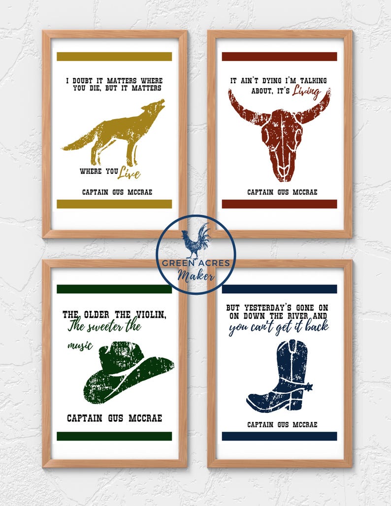 Gus Mccrae Printable Wall Art Collage, Western Collage, Texas ...