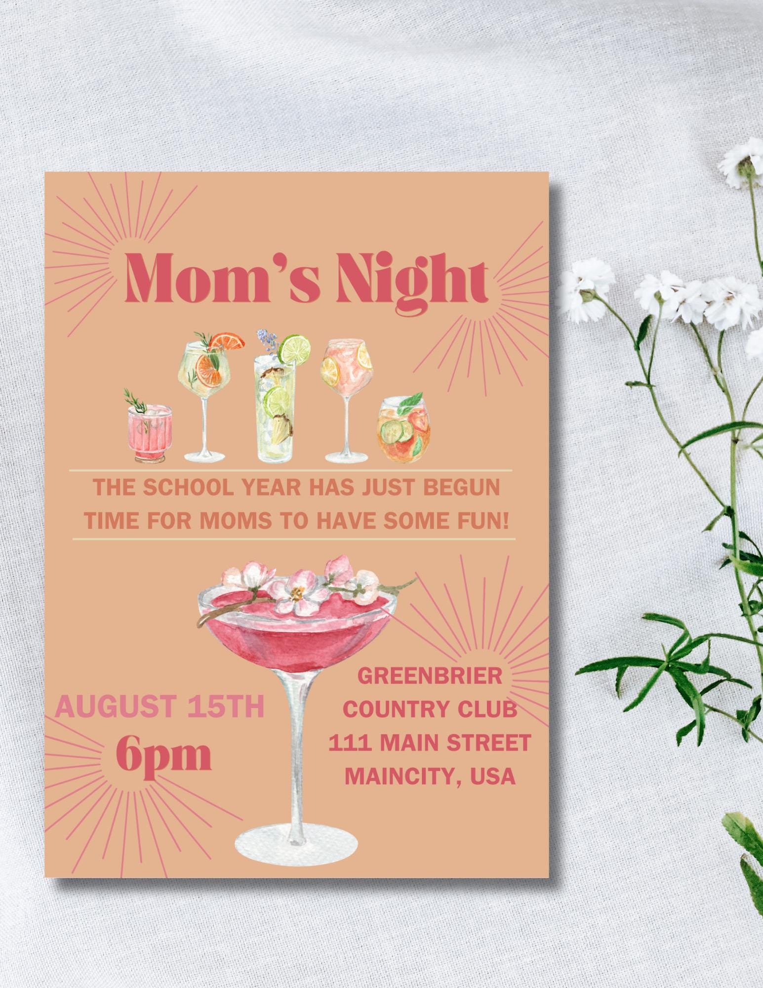 Customizable Canva Template for a Back to School Party - Girlfriends ...