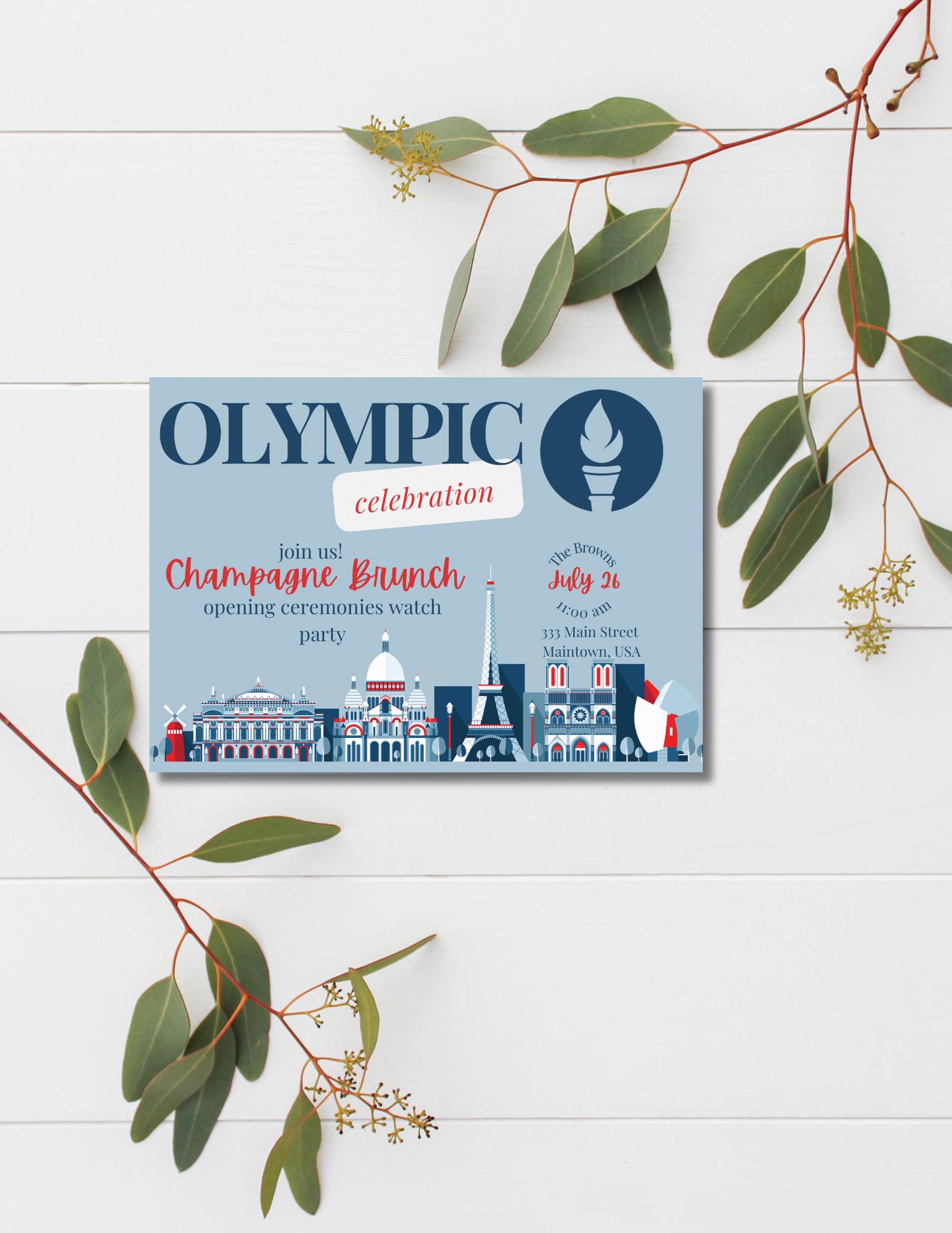 Customizable Paris Olympics Party Invitation Canva Template Customize ...