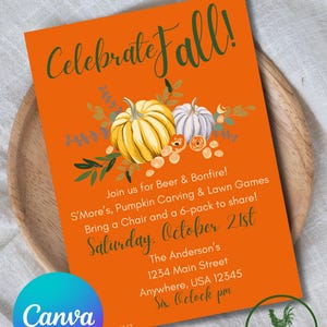 Customizable Fall Party Invitation - Celebrate Fall! Customize This ...