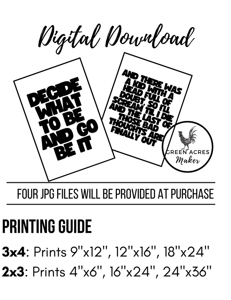 Avett Brothers Quote Printable Wall Art, 2 Black Wall Art Printables ...