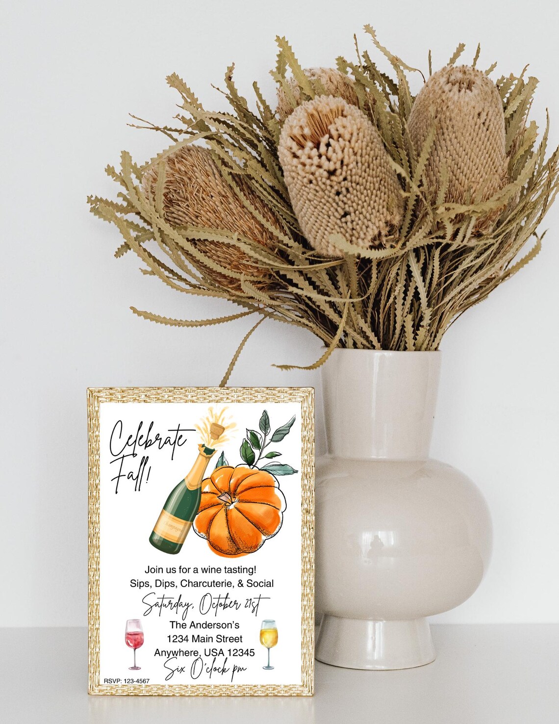 Customizable Fall Wine Tasting Invitation - Celebrate Fall! Customize ...