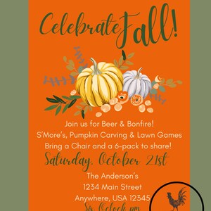 Customizable Fall Party Invitation - Celebrate Fall! Customize This ...