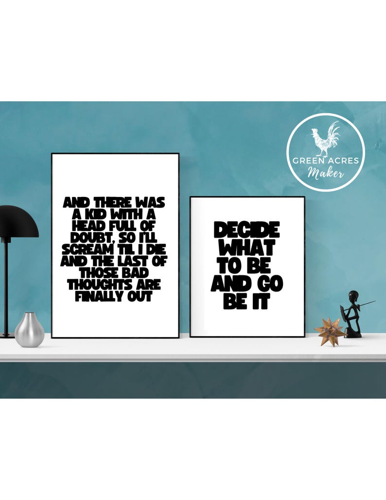 Avett Brothers Quote Printable Wall Art, 2 Black Wall Art Printables ...