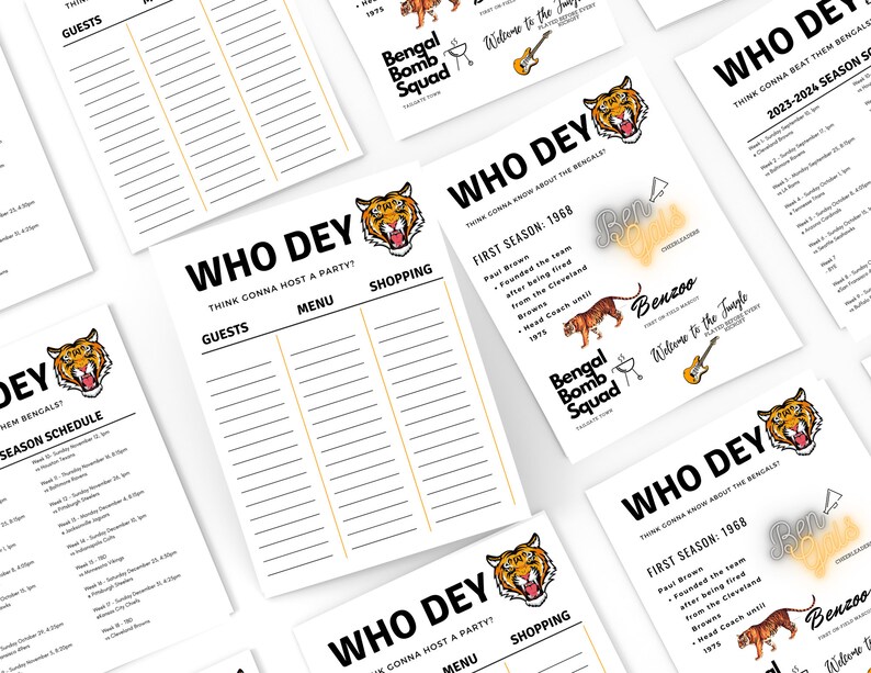 NFL Cincinnati Bengals Bundle - Party Planner, Printable Football Wall ...