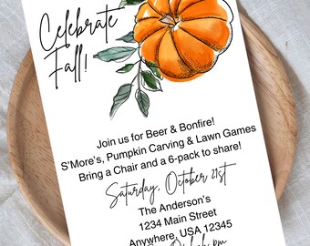 Customizable Fall Wine Tasting Invitation Celebrate Fall Customize This ...
