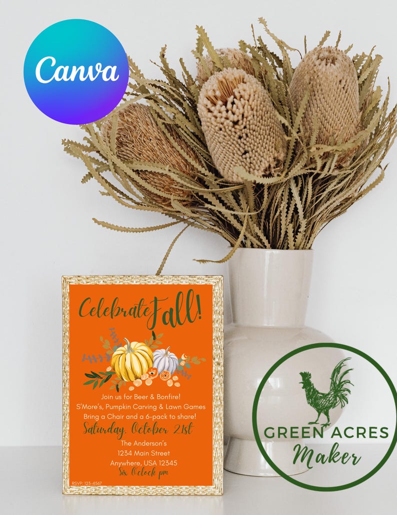 Customizable Fall Party Invitation - Celebrate Fall! Customize This ...