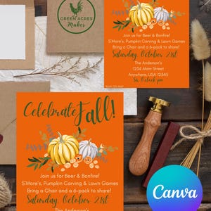 Customizable Fall Party Invitation - Celebrate Fall! Customize This ...