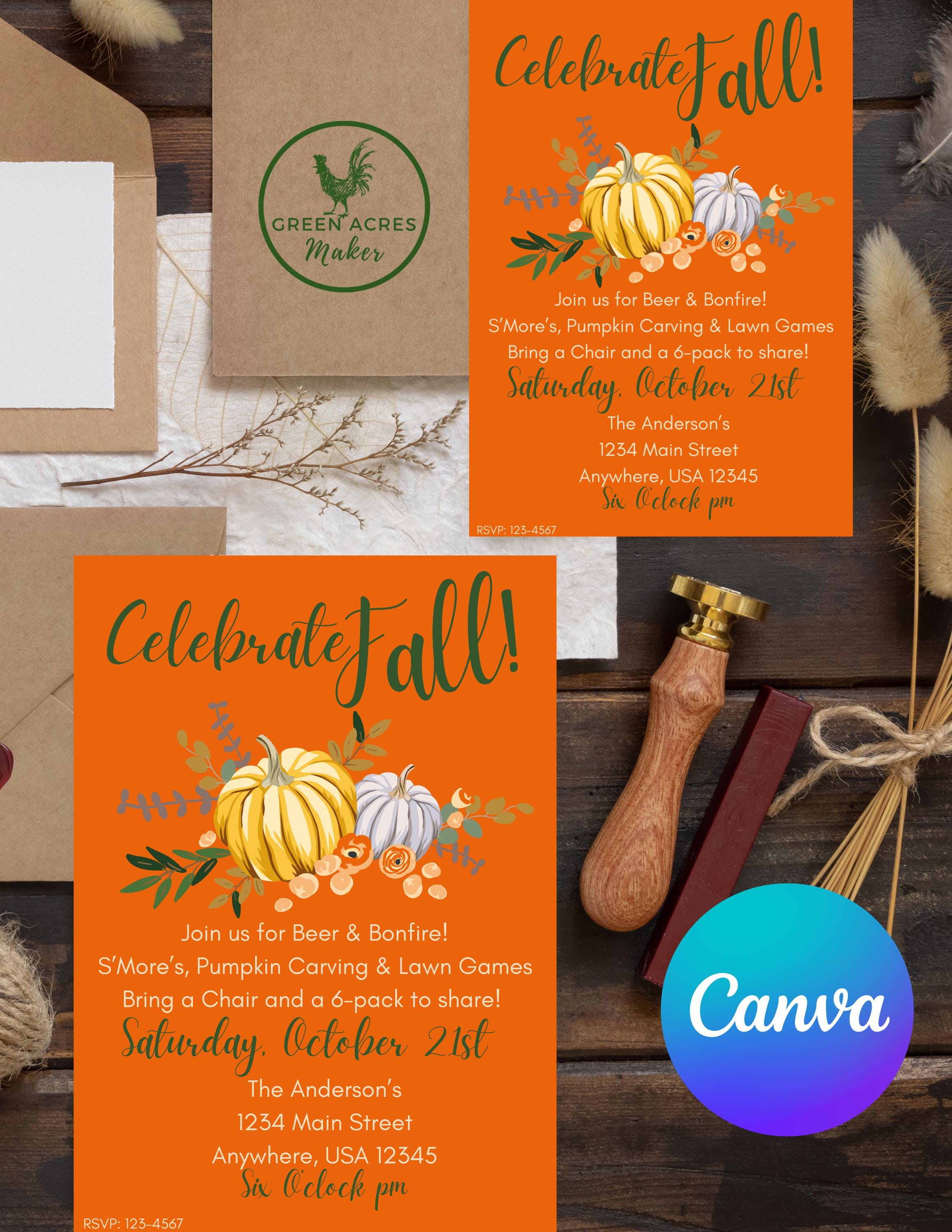 Customizable Fall Party Invitation - Celebrate Fall! Customize This ...
