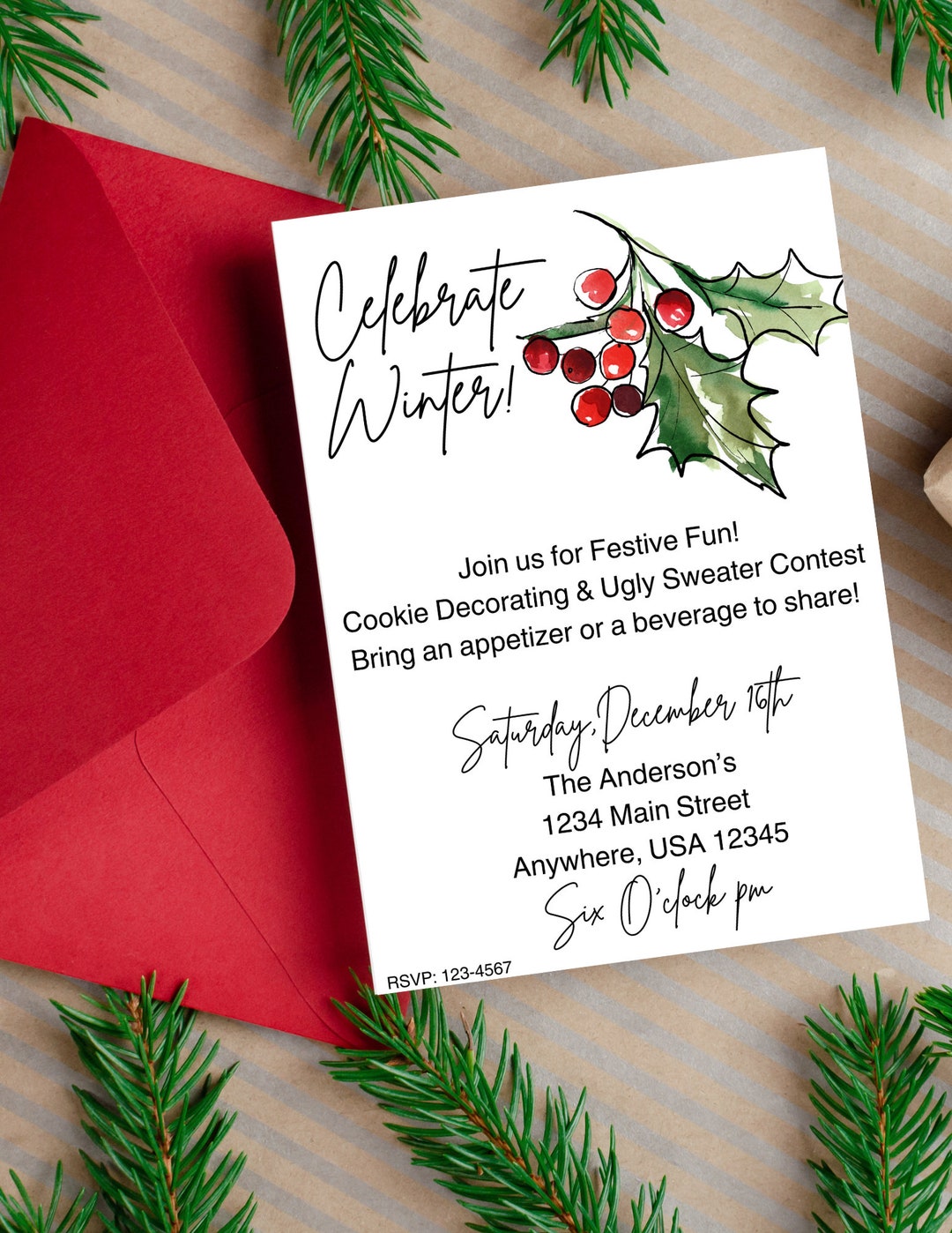 Customizable Winter Party Invitation - Celebrate Winter! Customize This ...