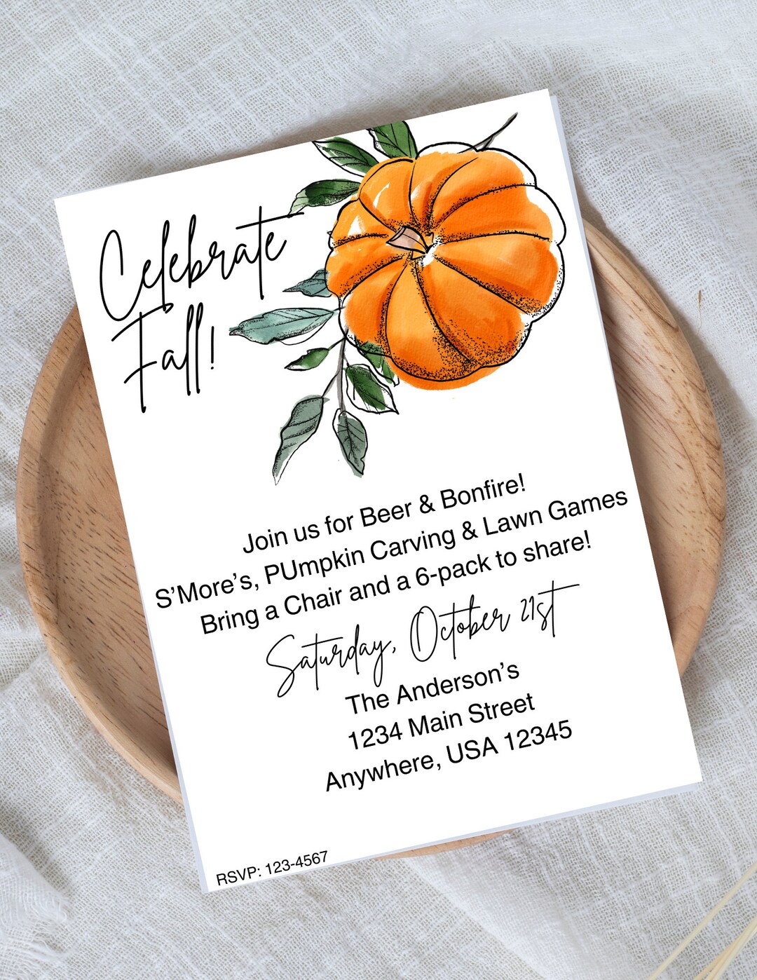 Customizable Fall Party Invitation Celebrate Fall Customize - Etsy