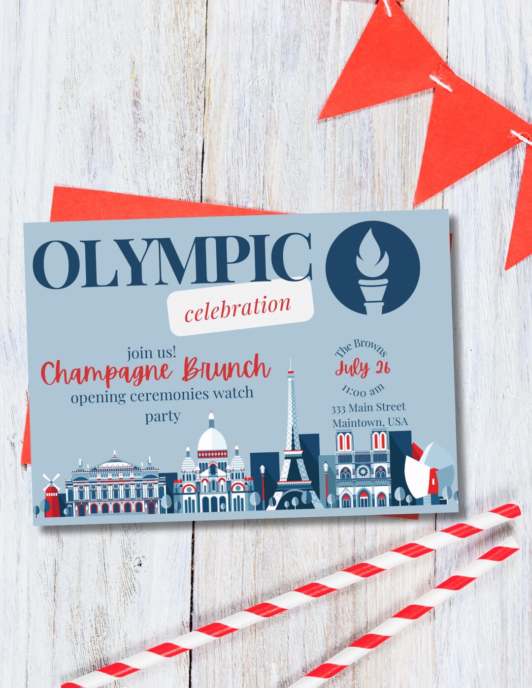 Customizable Paris Olympics Party Invitation - Canva Template ...