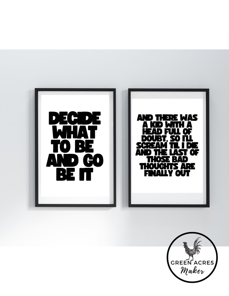 Avett Brothers Quote Printable Wall Art, 2 Black Wall Art Printables ...