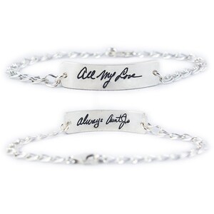 Custom Handwriting Bracelet - Actual Handwriting Jewelry - Signature ...