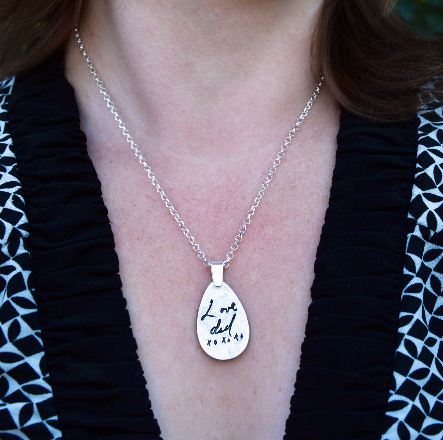 Memorial Jewelry Signature Necklace Your Loved One's | Etsy