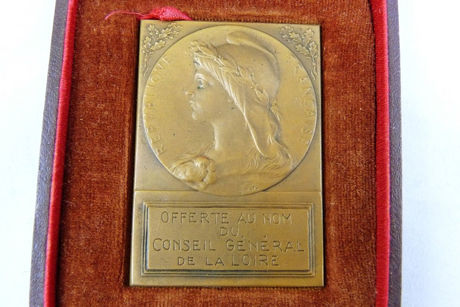 Bronze Medal by Louis Oscar Roty Produced by Arthus Bertrand of France ...