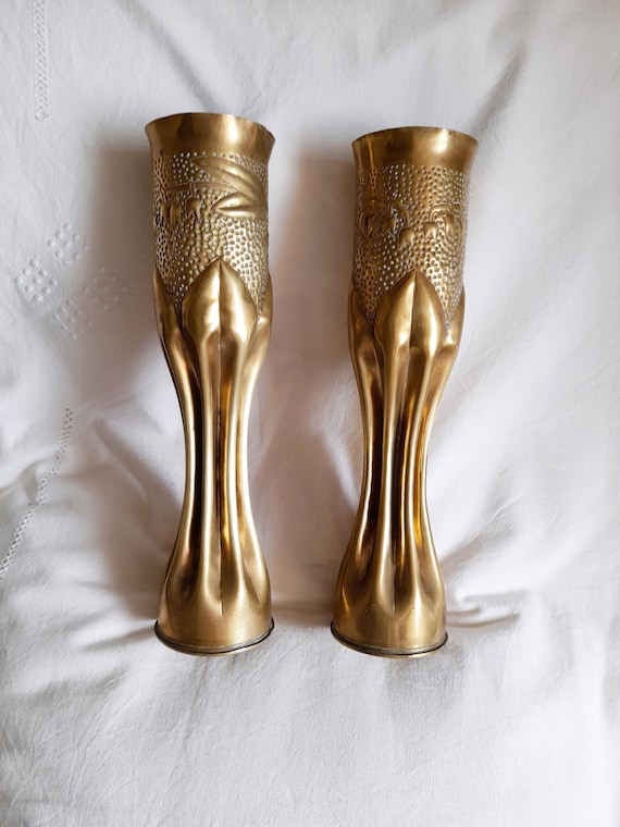 Trench Art Vases French 75mm Field Gun Shell Vases 1916 - Etsy