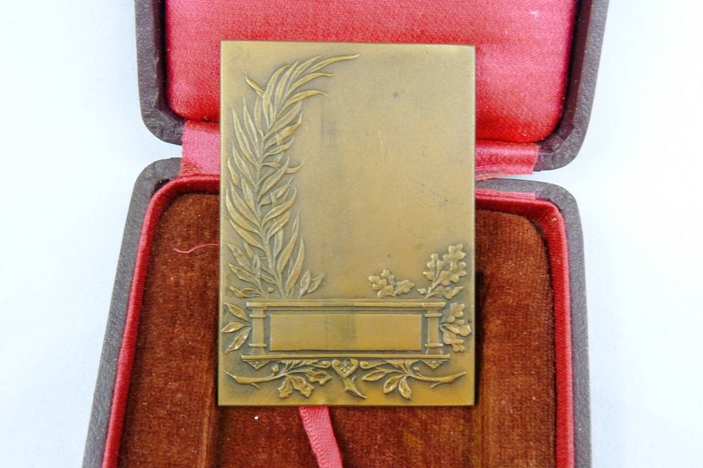 Bronze Medal by Louis Oscar Roty Produced by Arthus Bertrand of France ...