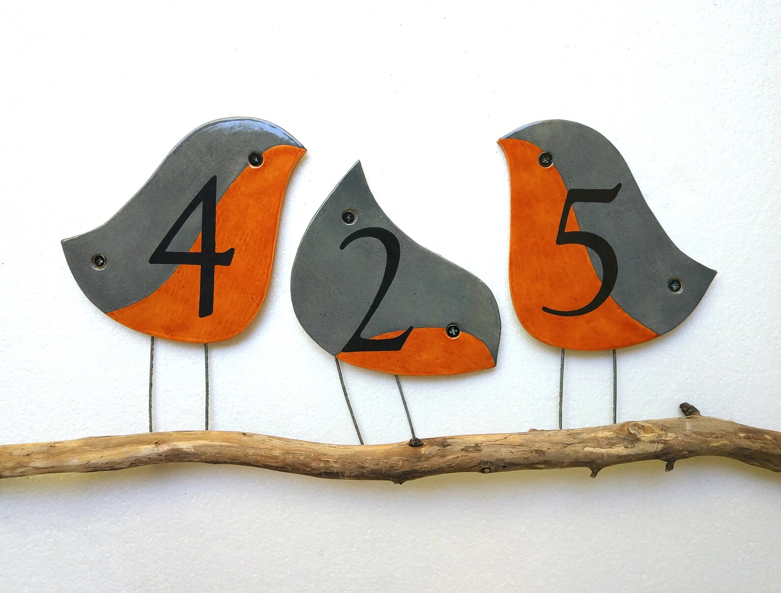 Robin Address Number Plaques Ceramic House Numbers House | Etsy