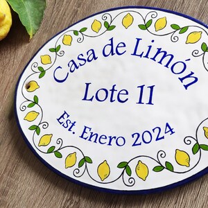 Custom Ceramic Name Sign With Lemons, Ceramic House Name Sign, Custom ...