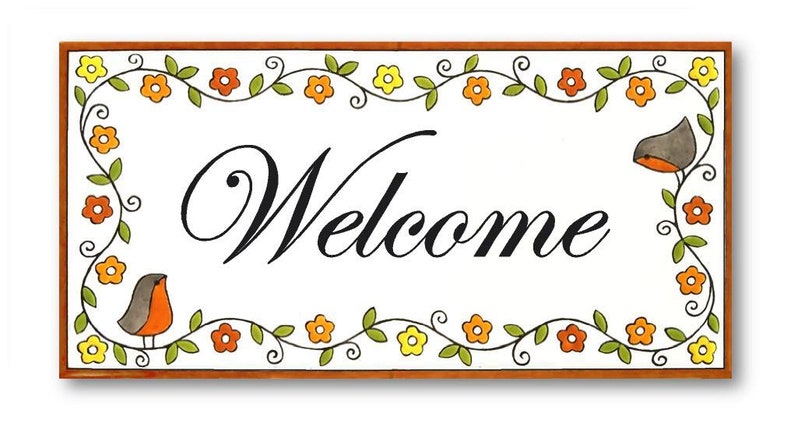 Ceramic Welcome Sign Personalized Home Sign Front Door | Etsy