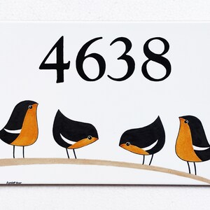 Custom Address Numbers Plaque Songbirds, Personalized House Numbers ...