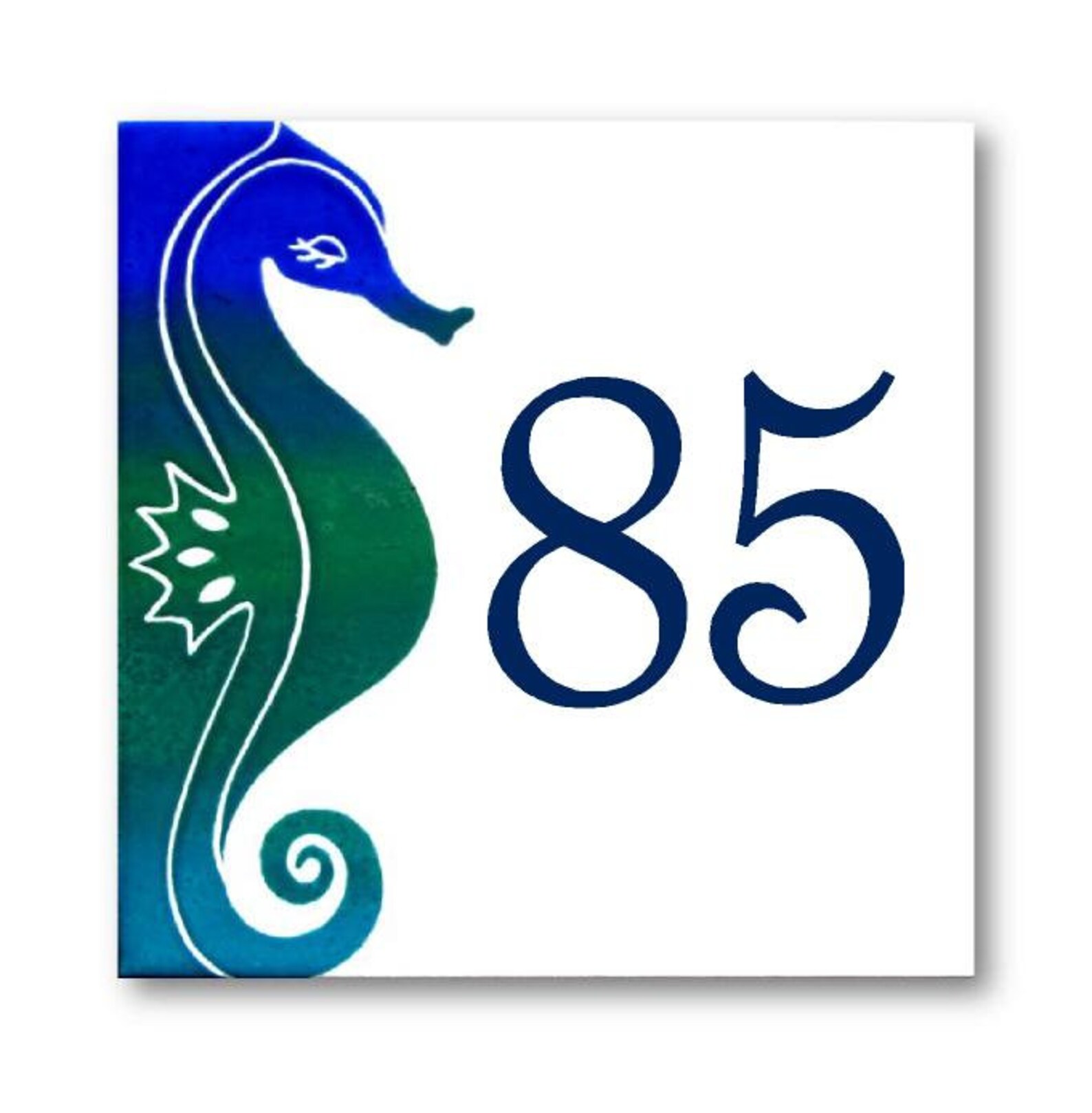Seahorse sign House numbers sign Ceramic sign Address | Etsy