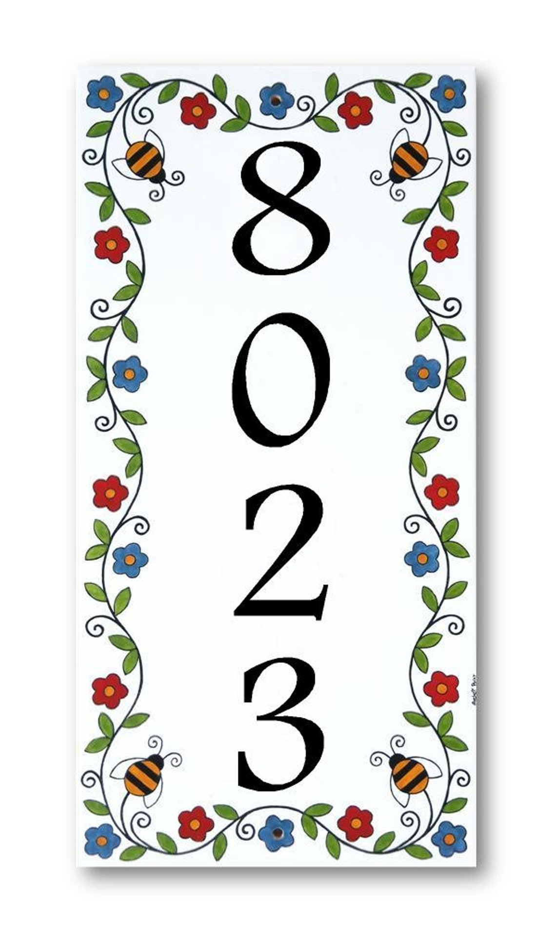 Custom Vertical Sign Ceramic Vertical Number Sign Vertical | Etsy