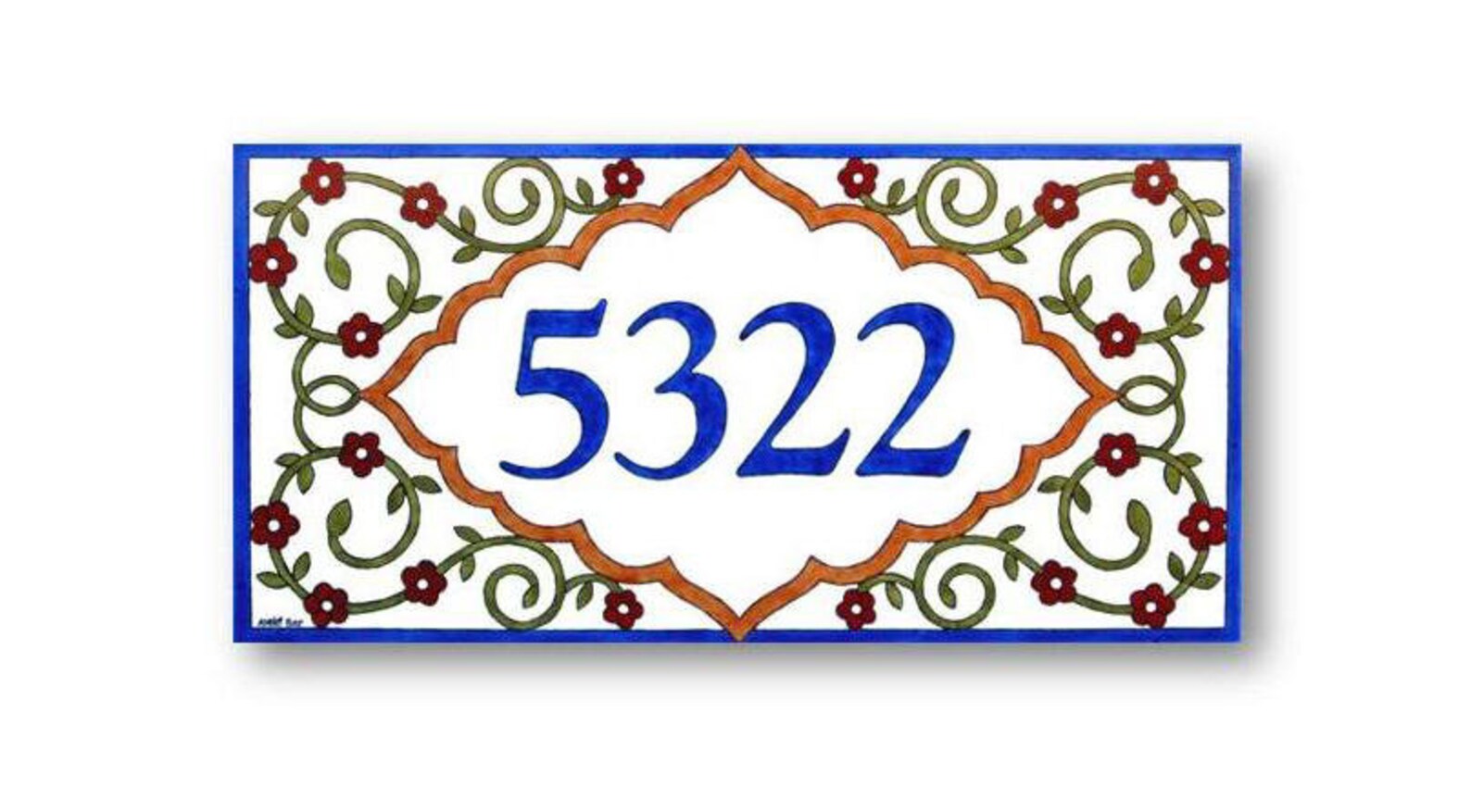 Custom Ceramic House Plaque, Personalized Numbers Sign, Address Plaque ...