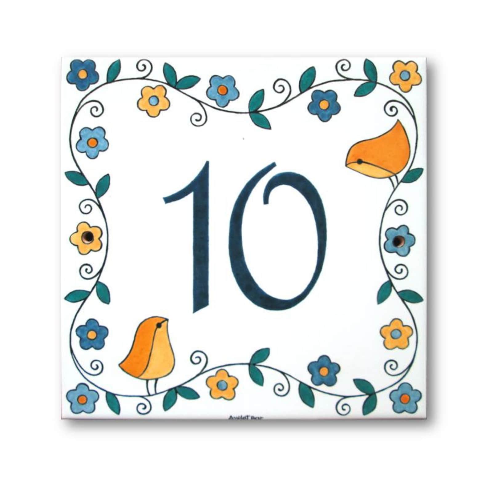 Cottage Sign Cottage House Number Custom Address Sign Birds - Etsy Israel