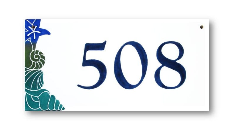 Beach Cottage Sign With Seashells, Custom Beach House Numbers, Address ...