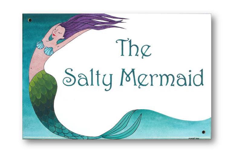 Mermaid Address Sign Beach House Sign Personalized Beach | Etsy
