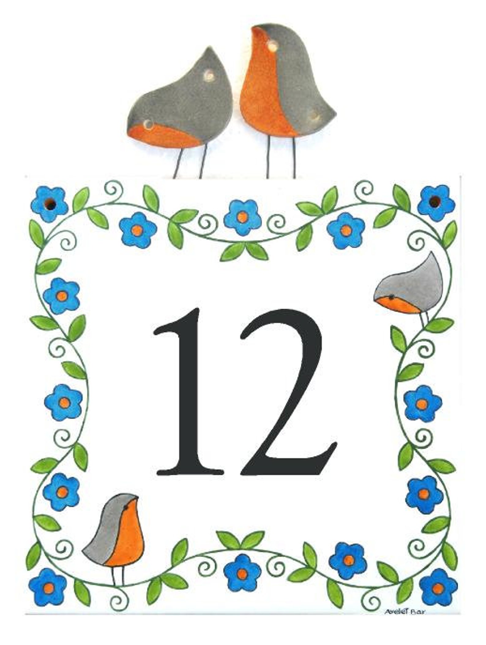 Robin Birds Address Plaque Address Numbers Street Name and - Etsy