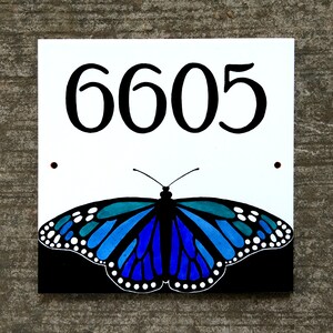 House Number Sign Monarch Butterfly Custom Address Sign - Etsy