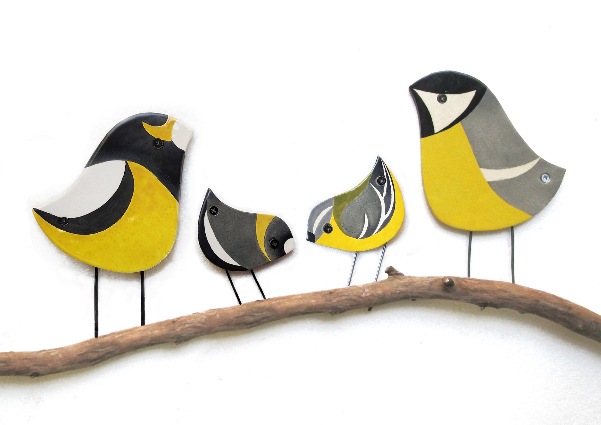 Songbirds Wall Decor, Ceramic Garden Decor, Birds Wall Art, Outdoor ...