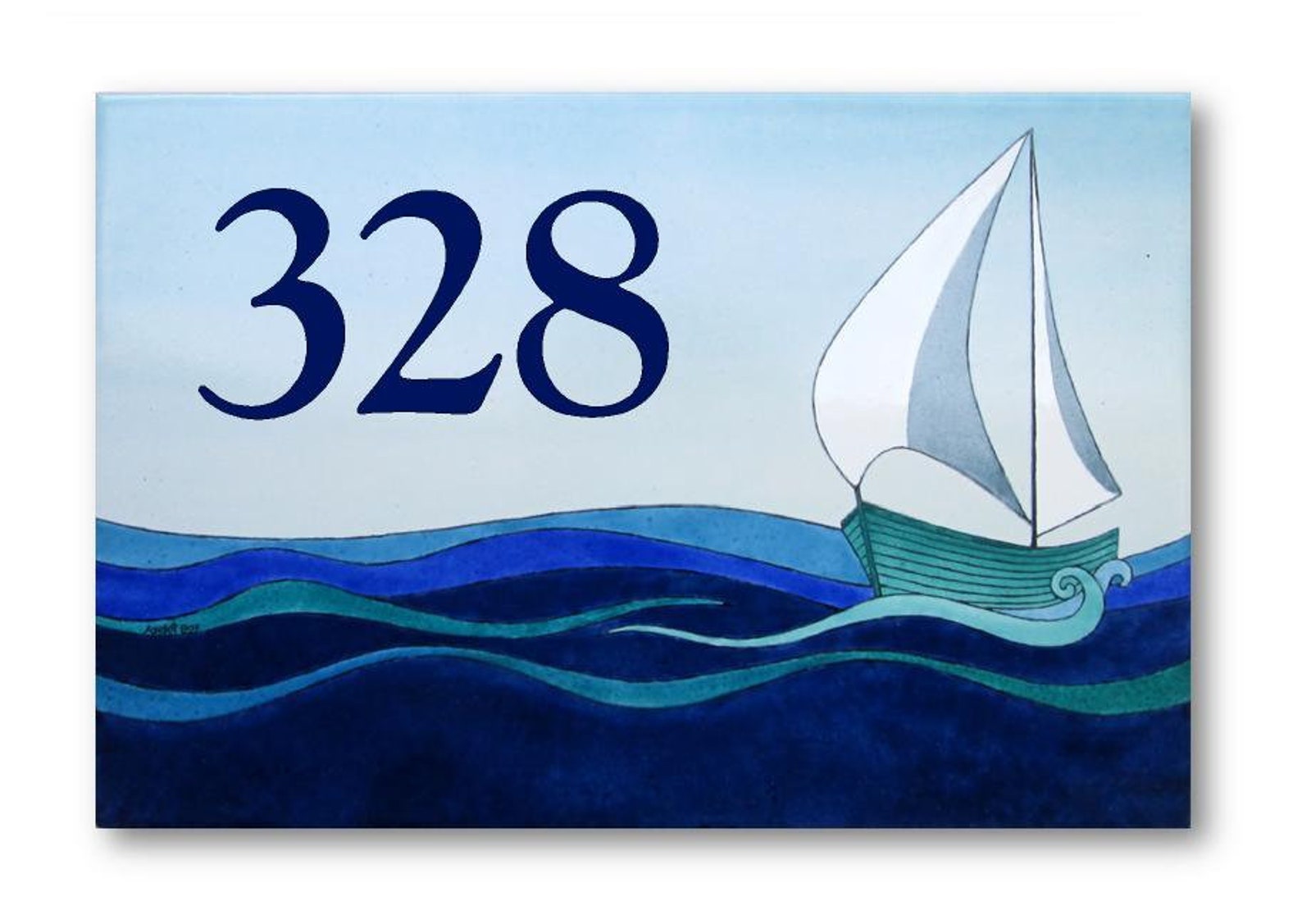 Beach House Numbers, Address Sign, Custom Beach Sign With Sailboat ...