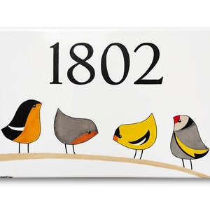 Custom Address Numbers Plaque Songbirds, Personalized House Numbers ...