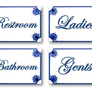 Ceramic Toilet Sign, Restroom Sign, Bathroom Sign, Toilet Door Sign ...