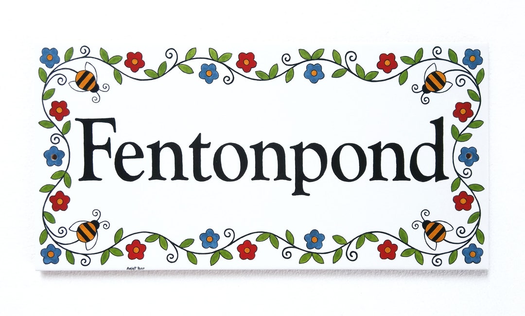 Personalized House Name Sign, Ceramic Name Tile, House Address Sign ...
