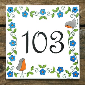 Cottage Sign, Cottage House Number, Custom Address Sign, Birds House ...