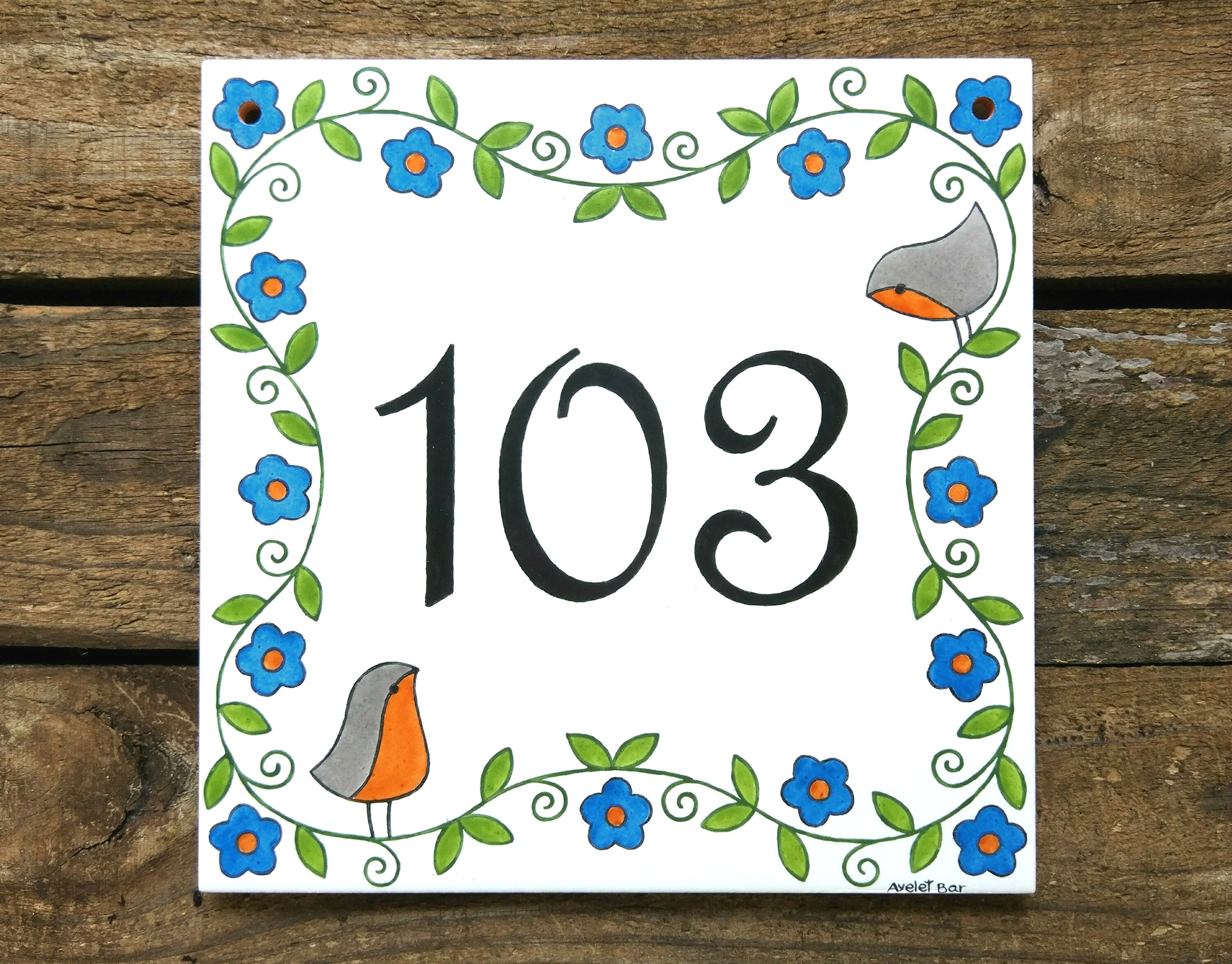 Cottage Sign Cottage House Number Custom Address Sign Birds - Etsy Israel