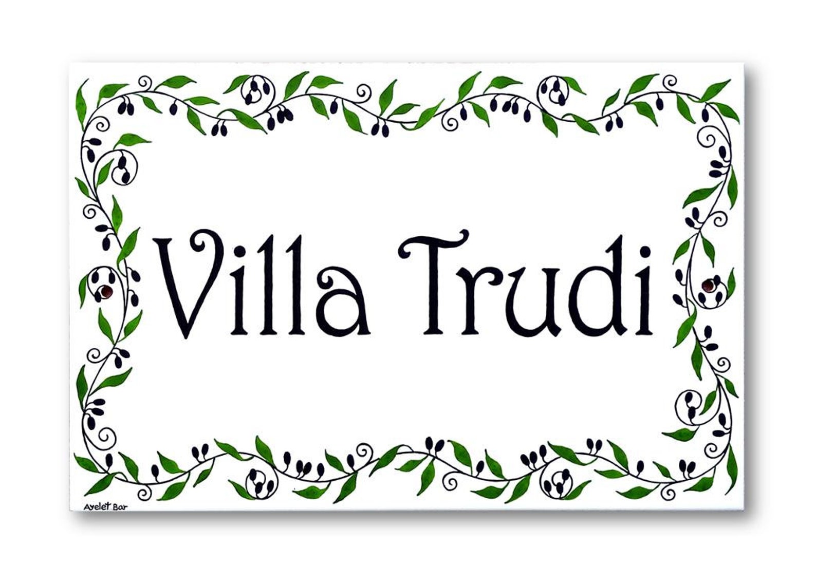 Personalized Name Sign With Olive Branches Custom House Name - Etsy