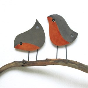 The Robin Wall Art, Ceramic Garden Decor, Outdoor Wall Art, Perching ...