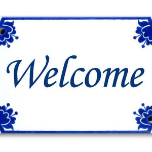 Ceramic Welcome Sign Custom Door Sign Hand-painted Name - Etsy