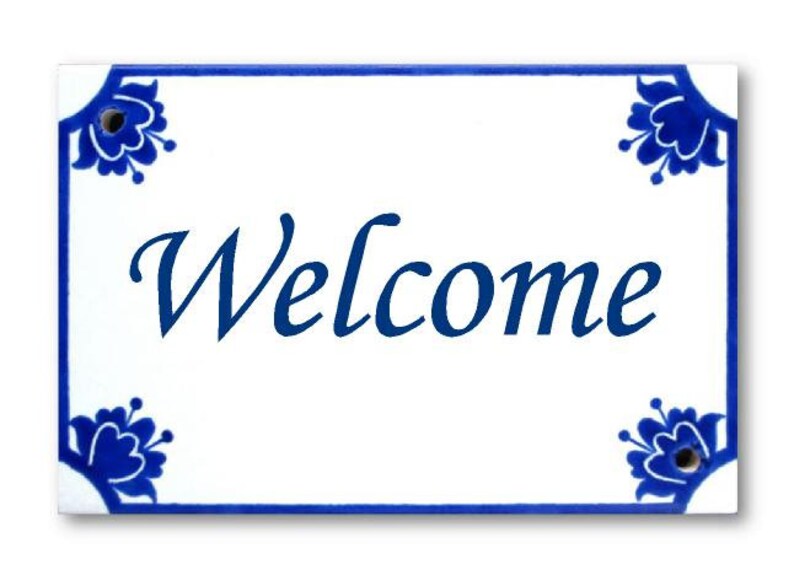 Ceramic Welcome Sign Custom Door Sign Hand-painted Name - Etsy
