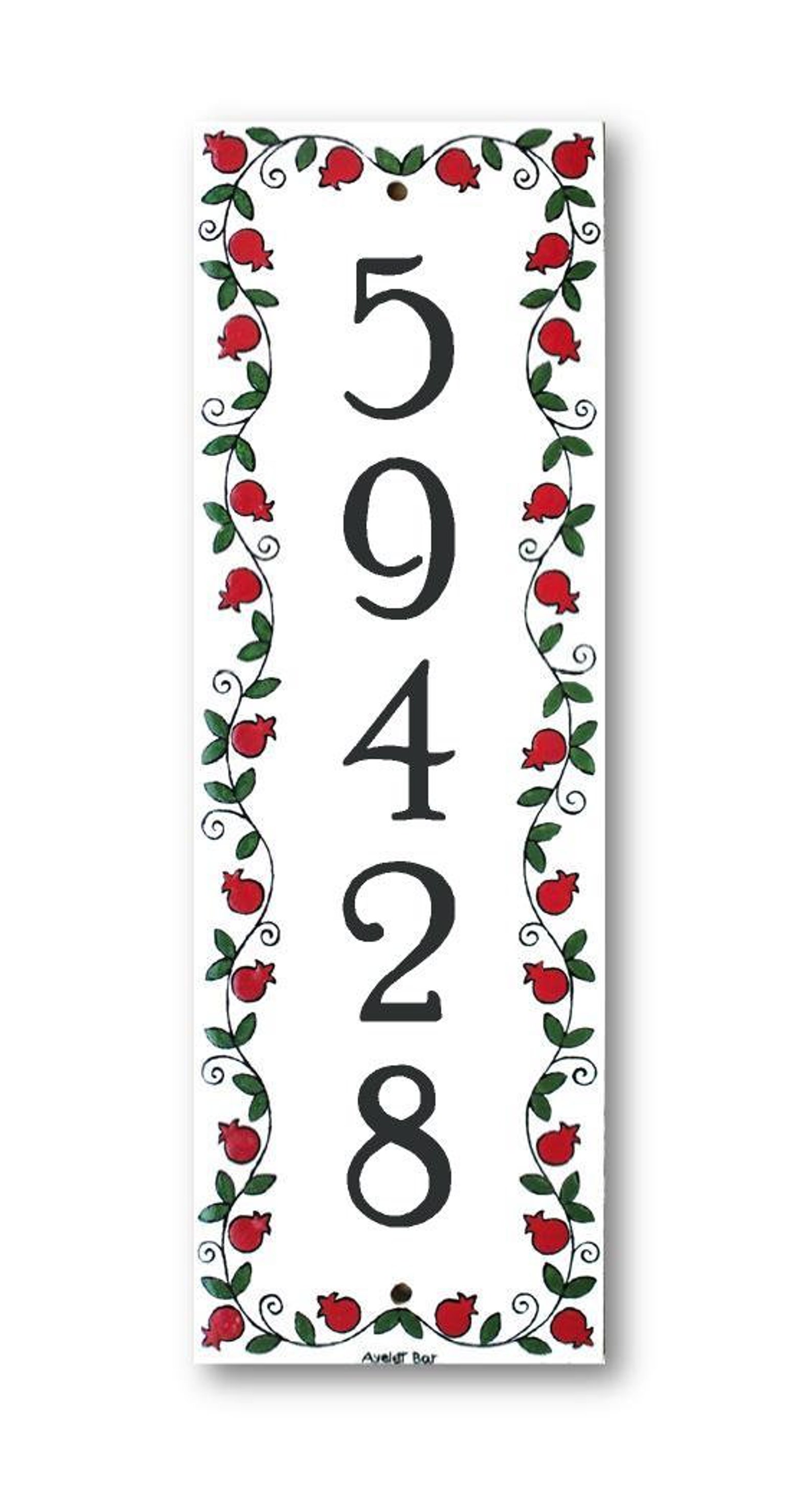 Blueberries Vertical Sign House Numbers Plaque Vertical - Etsy